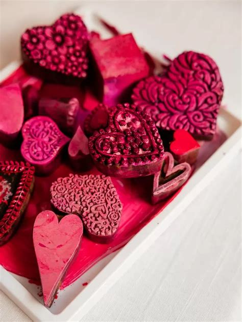 Indian Wooden Printing Block Small Heart Motif Holly And Co