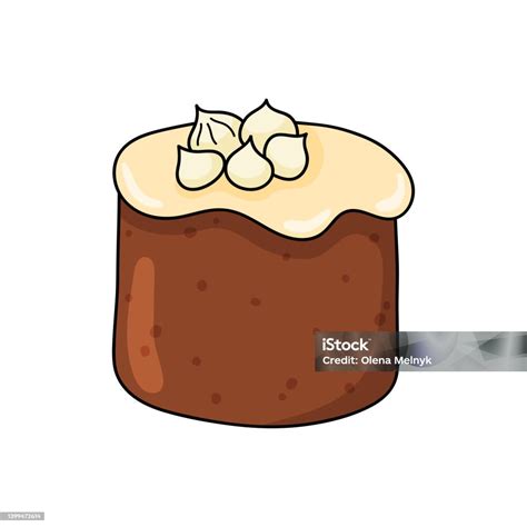 예쁜 낙서 케이크 메뉴 카페 비스트로 레스토랑 다방 빵집 라벨 포스터 배너 전단지 및 포장을위한 스케치 요소를 디자인하십시오 흰색 배경에 벡터 다채로운 일러스트레이션 갈색에