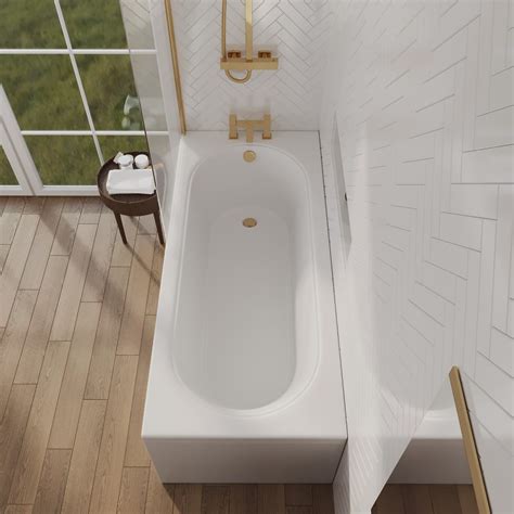 Cascade 1700 X 700 Shower Bath And 6mm Easy Clean Brushed Brass Shower