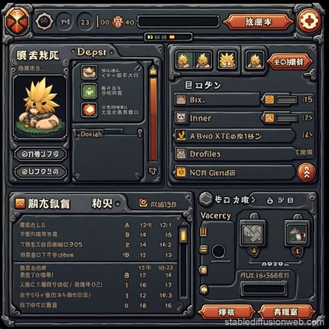 2D Japanese RPG Game UI Interface Illustration Stable Diffusion Online