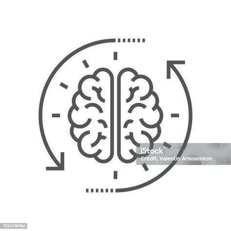 브레인 스토밍 좋은 아이디어 두뇌 활동 통찰력 사고 과정의 개념 웹 디자인 및 인쇄에 대 한 플랫 라인 벡터 아이콘 일러스트
