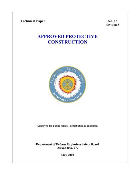 Technical Paper No 15 The Dod Explosives Safety Board