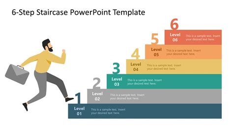 6 Step Staircase Powerpoint Template