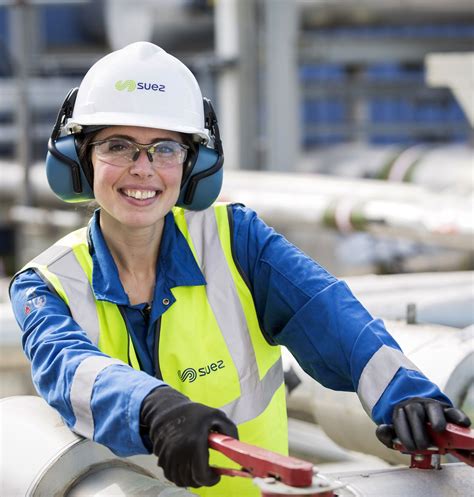 Woman Engineer At Large Industrial Site In The Uk