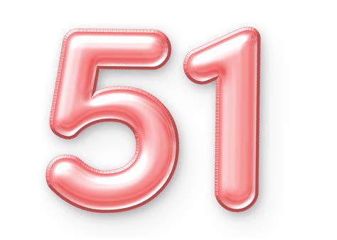51 Number Balloon Pink 24652357 Png