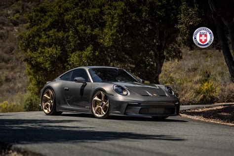 Agate Gray Porsche 992 Gt3 With Hre 522m Wheels In Frozen Champagne