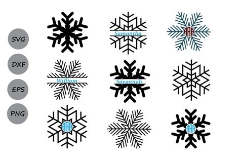 Snowflake Svg Cut File Snowflake Monogram Svg Snowflakes