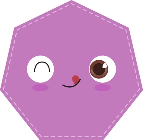 Cute Purple Rectangle Shape With Yummy Face Flat Icon Png 23390018 Png