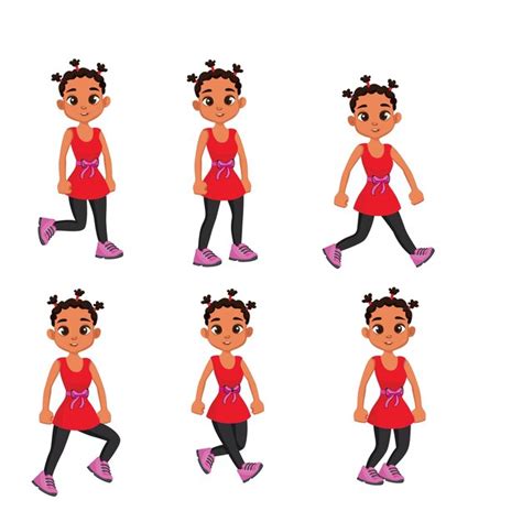 El Conjunto De Chicas Afroamericanas Vector Premium