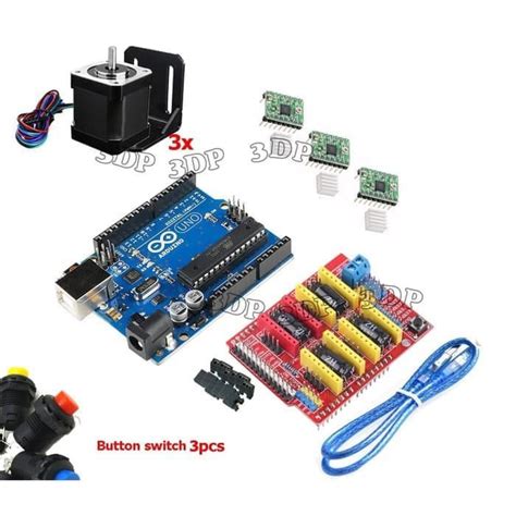 jual complete kit arduino cnc shield v3 4 driver a4988 kit 3 nema23