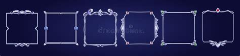 Set Of Square Ui Game Frames Medieval Borders Stock Illustration Illustration Of Game Steel