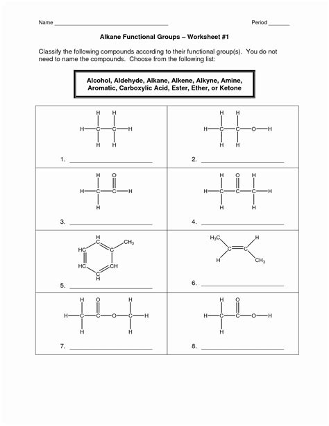 50 Functional Group Practice Worksheet Chessmuseum Template Library