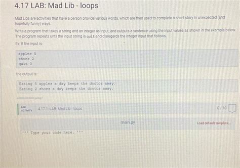 Solved Mad Libs Are Activities That Have A Person Provide Chegg