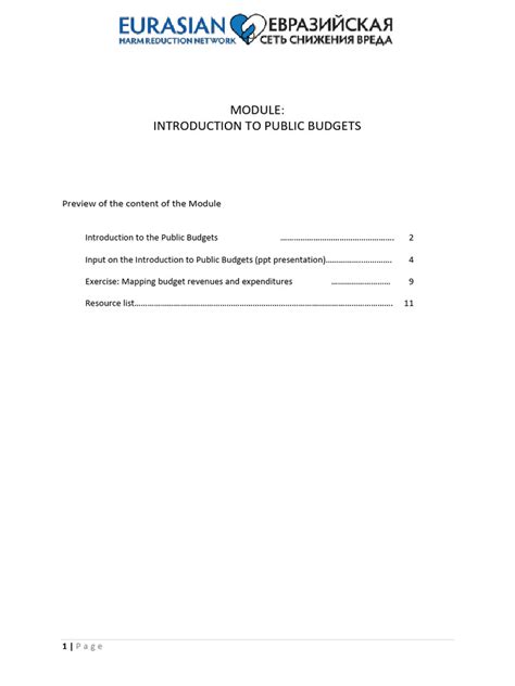 Module Introduction To Budgets Pdf Government Budget Budget
