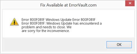 how to fix error 800f081f windows update error 800f081f error
