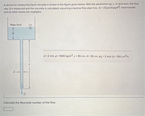 Solved A Device For Measuring Liquid Viscosity Is Shown In