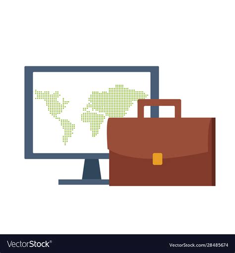 Computer And Business Portfolio Colorful Design Vector Image