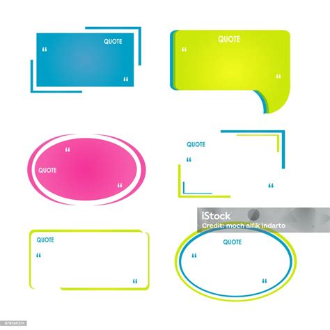 서식 파일 견적 문 또는 흰색 배경에 고립 된 의견에 대 한 다양 한 색된 견적 상자 거품 0명에 대한 스톡 벡터 아트 및 기타 이미지 0명 3차원 형태 공란