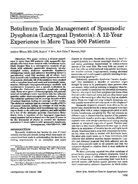 Pdf Management Of Supraglottic Squeeze In Adductor Spasmodic