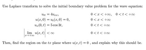 Solved Use Laplace Transform To Solve The Initial Boundary