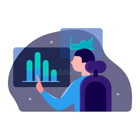 The Guy Analyzes The Data On The Charts Stock Vector Illustration Of Forecast Business