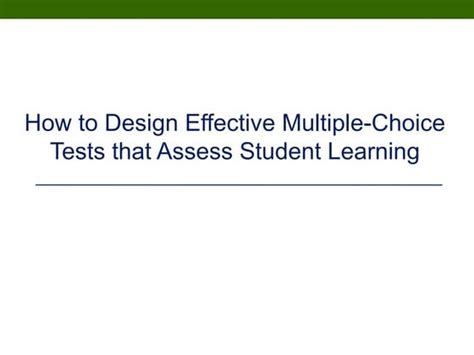 Multiple Choice Tests Pptx Standardized Testing Educational
