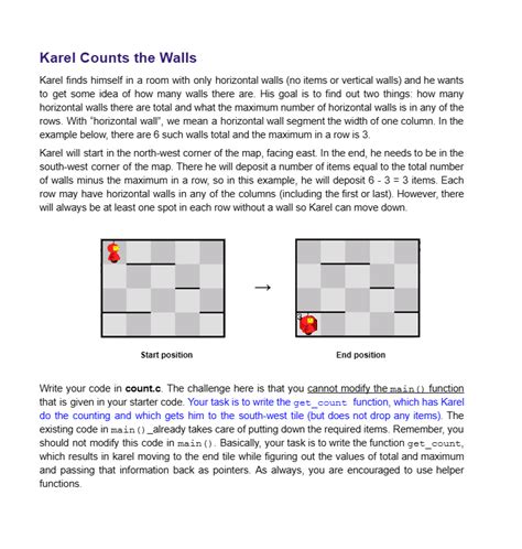 solved karel counts the wallskarel finds himself in a room
