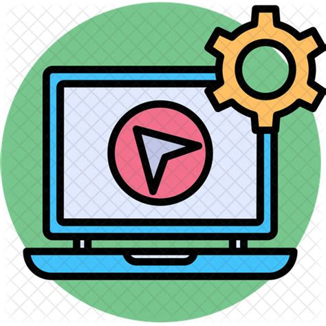 Display Setting Icon Download In Colored Outline Style