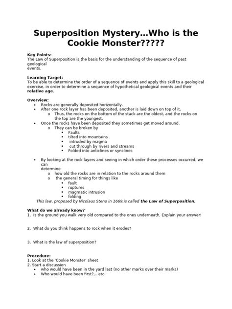 Superposition Mystery Pdf Geology Earth Sciences