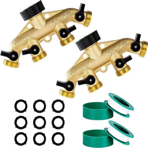 Cubilan Garden Hose Y Connector With Shut Off Valves B013pws8zi The