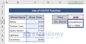 How To Use Excel COUNTIF Between Time Range 2 Examples
