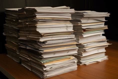 A Large Stack Of Old Archival Documents Neural Network Ai Generated Stock Illustration