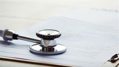Stethoscope Placed On Health Insurance Form For Medical Coverage Health Insurance Forms Image