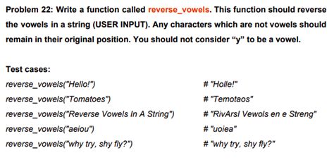 Solved Problem 22 Write A Function Called Reversevowels