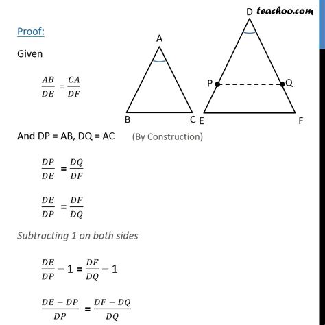 theorem 6 5 sas similarity if one angle of a triangle is equal to