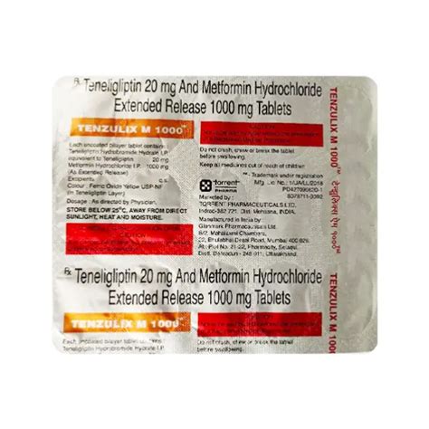Tenzulix M 1000 Tablet Er View Usage Side Effects Price And