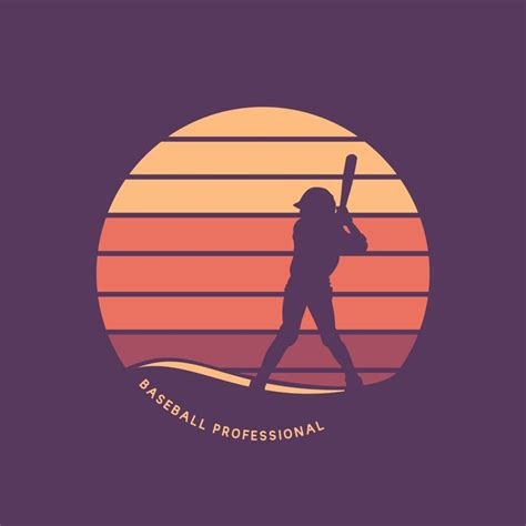 Premium Vector Logo Design Baseball Professional With Batter Swing