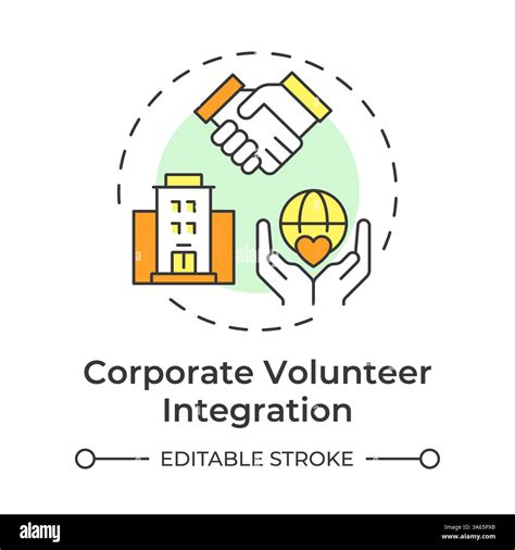 corporate volunteer integration multi color concept icon stock vector
