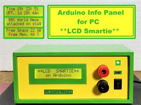 Arduino Lcd Info Panel For Pc Lcd Smartie 4 Steps Instructables