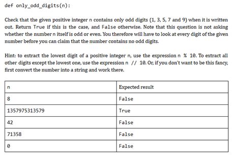 Solved Def Onlyodddigitsn Check That The Given Positive