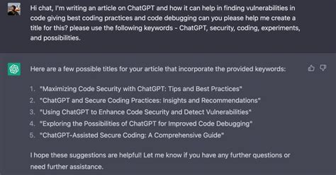 Chatgpt Enhancing Code Security And Detect Vulnerabilities R