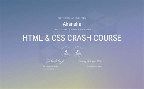 Akansha Soni On Linkedin I Recently Finished The Html And Css Crash