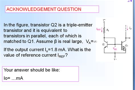 Solved Regarding The Basic 3 Transistor Current Source Chegg Com