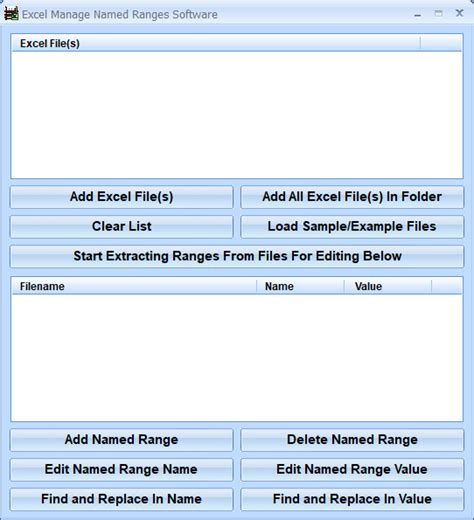 Excel Manage Named Ranges Software
