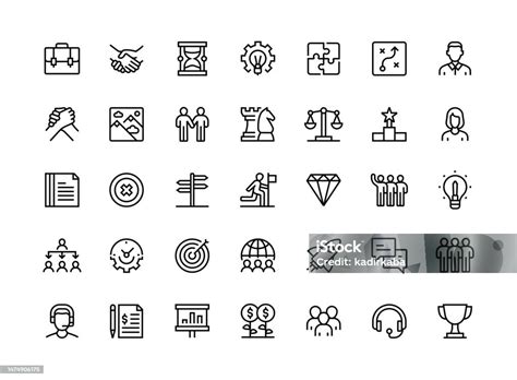 Business Elements Thin Line Icon Set Series Stock Illustration Download Image Now Advice