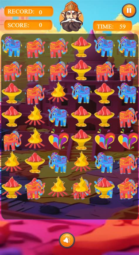 🕹️ Play Temple Candy Rush Game Free Online Match 3 Indian Candies