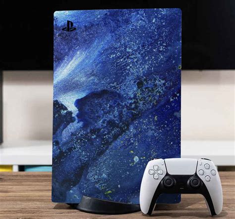 Синие матовые наклейки для playstation 5 - TenStickers