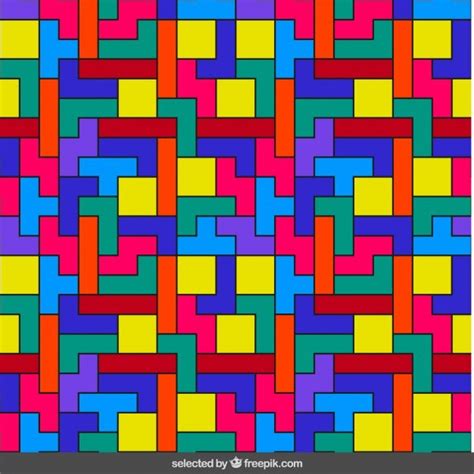 Free Vector Tetris Colorful Pattern