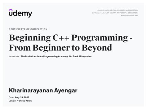 Khari Narayanan Ayengar On Linkedin Cplusplus Udemycourse