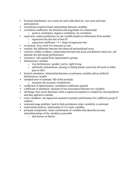 Ch Correlation And Regression Bivariate Distribution Two Scores For Each Individual Ex